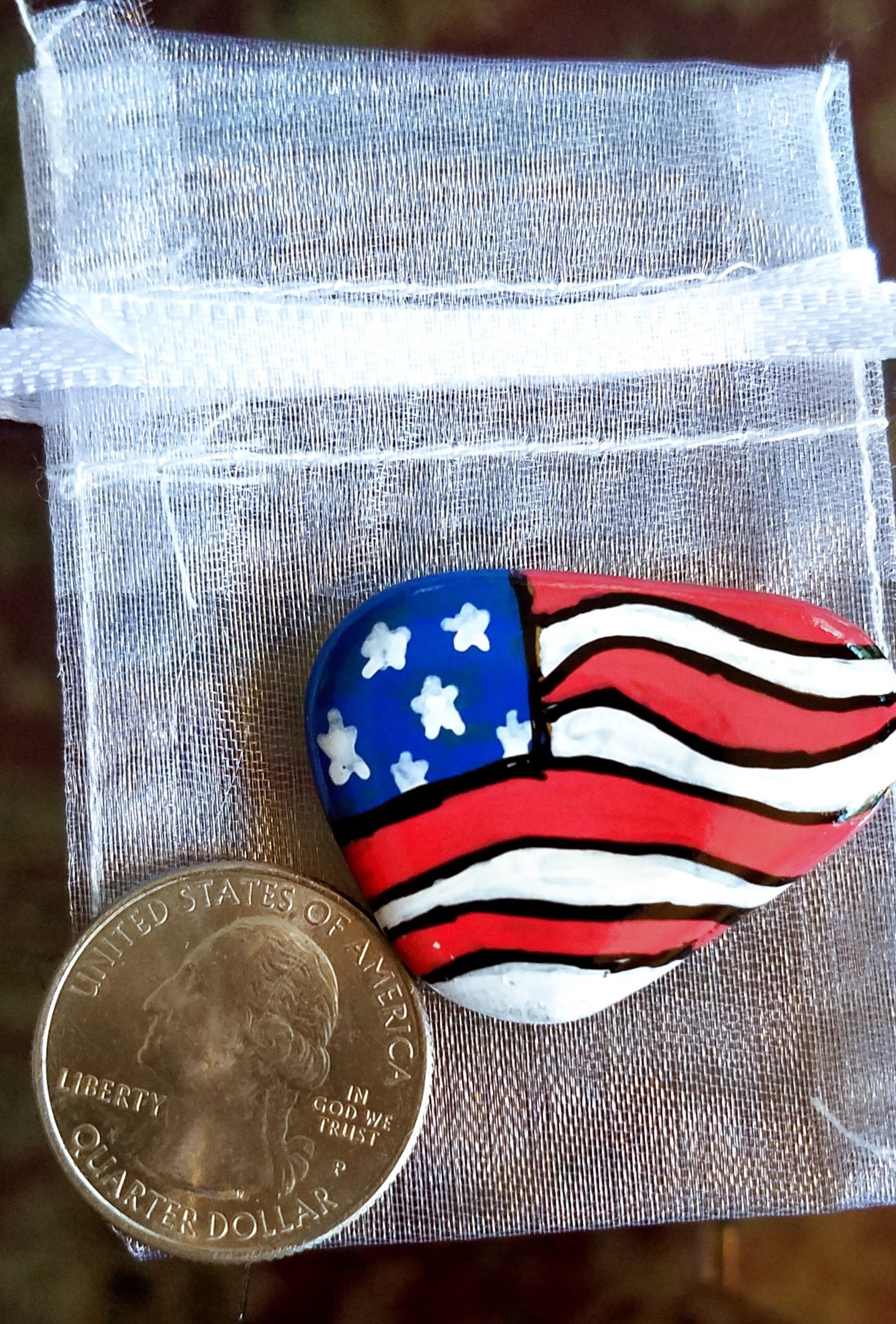 Small American Flag Painted Rocks Patriotic Painted Stones | Etsy