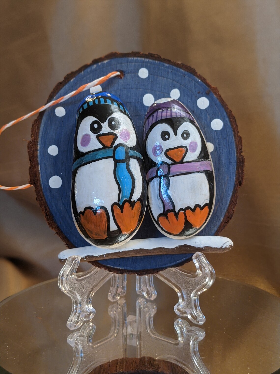 Penguin Painted Rock Ornament Hand Painted Penguin Rocks - Etsy Canada