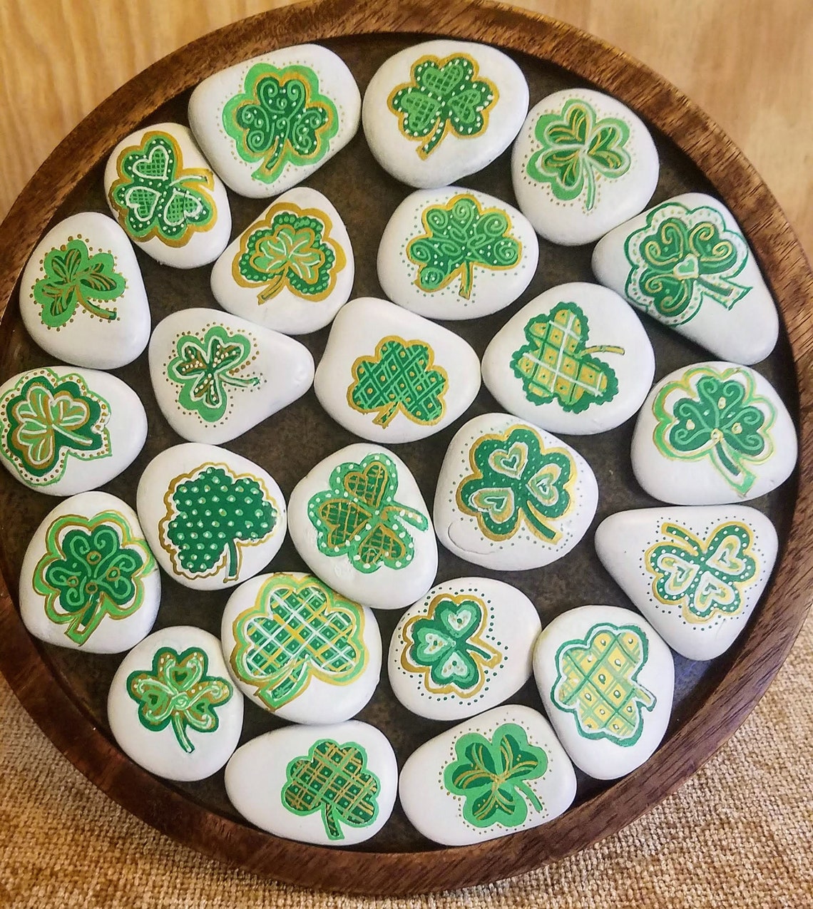 Small Decorative Shamrock Rocks Hand-painted Refrigerator | Etsy