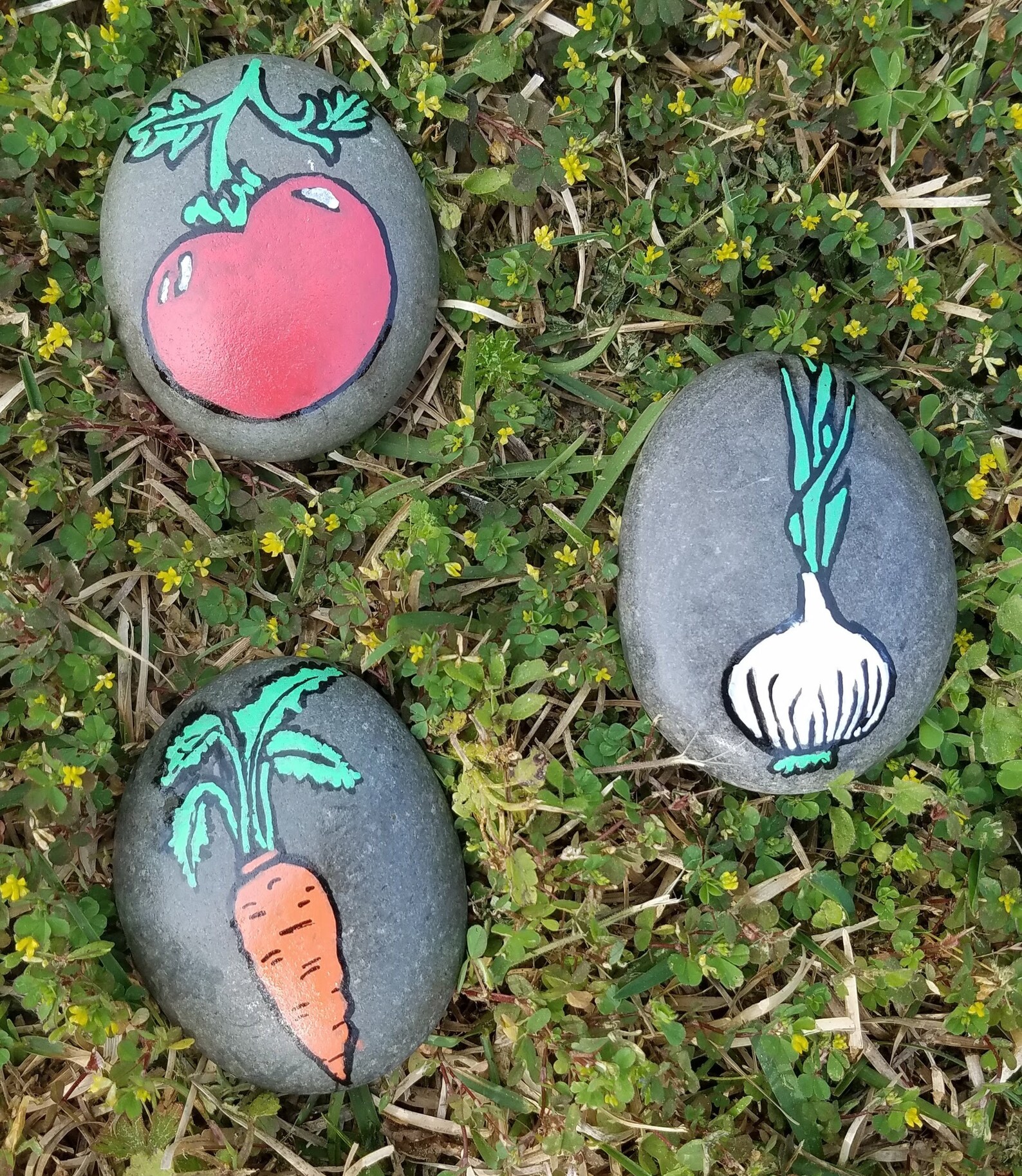 Hand-painted Vegetable Garden Stones Vegetable Markers - Etsy