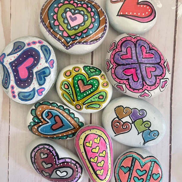 Valentine Painted Rocks - Etsy