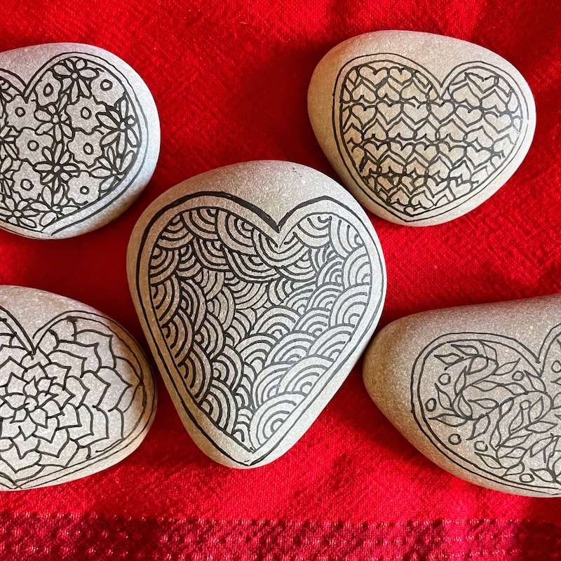 Valentine Painted Rocks - Etsy