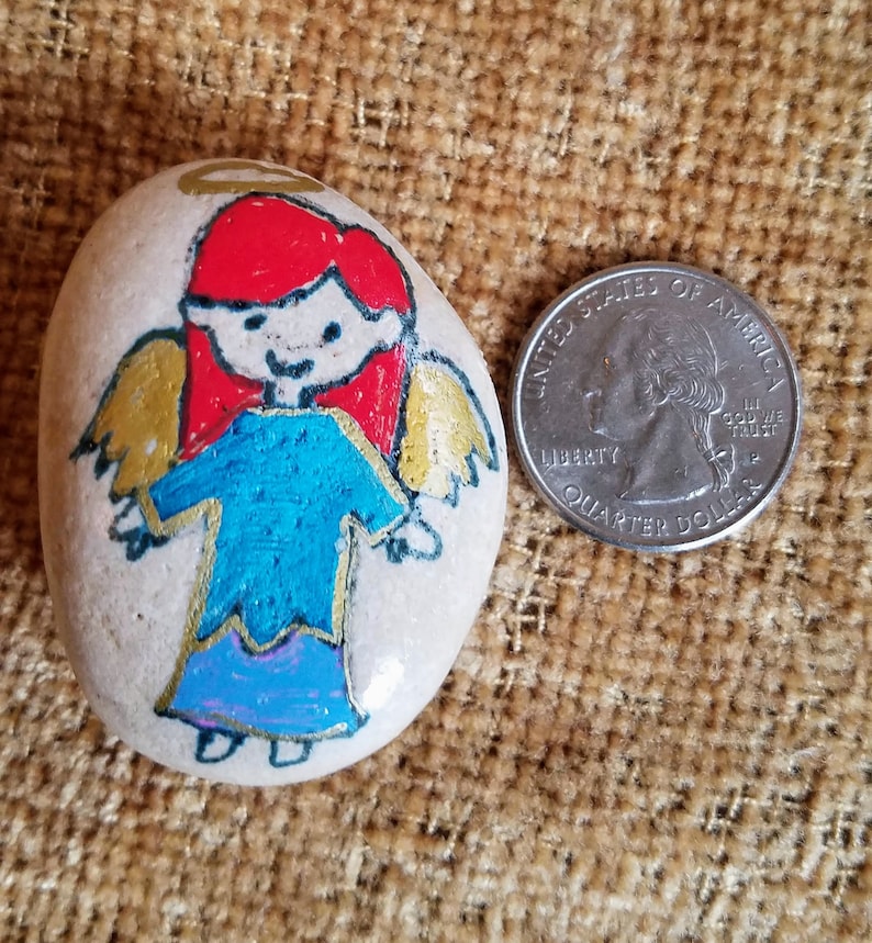 Pocket Angel Painted Rock Pocket Angel for Boy Little Girl | Etsy