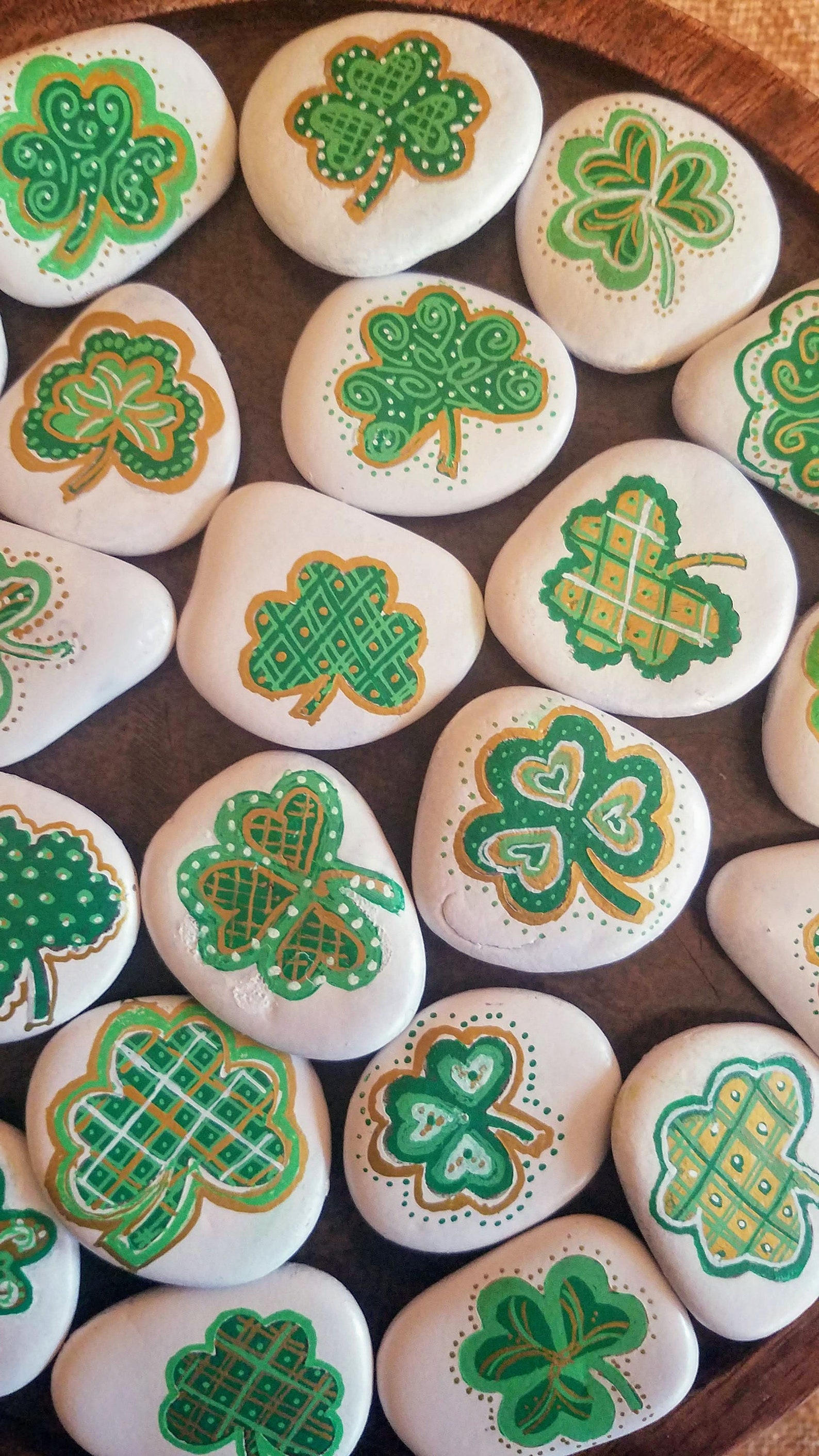 Small Decorative Shamrock Rocks Hand-painted Refrigerator | Etsy