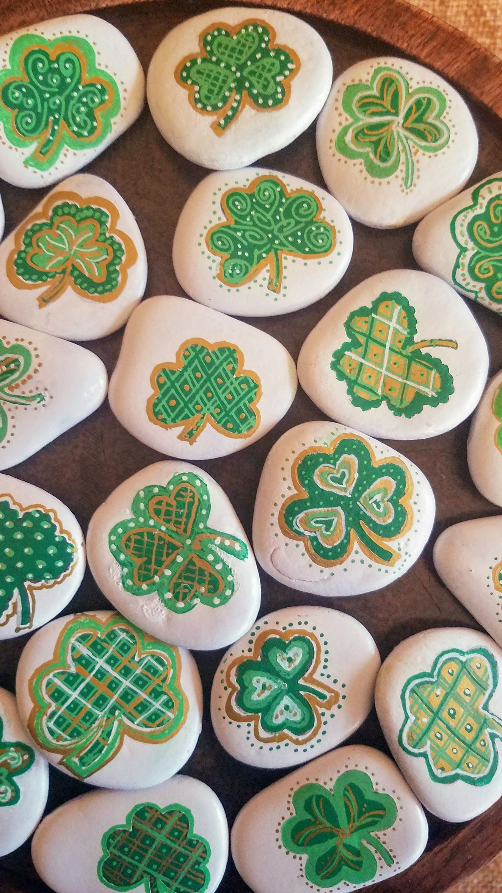 Small Decorative Shamrock Rocks Hand-painted Refrigerator | Etsy