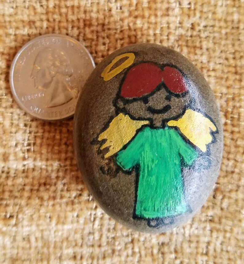 Pocket Angel Painted Rock Pocket Angel for Boy Little Girl | Etsy