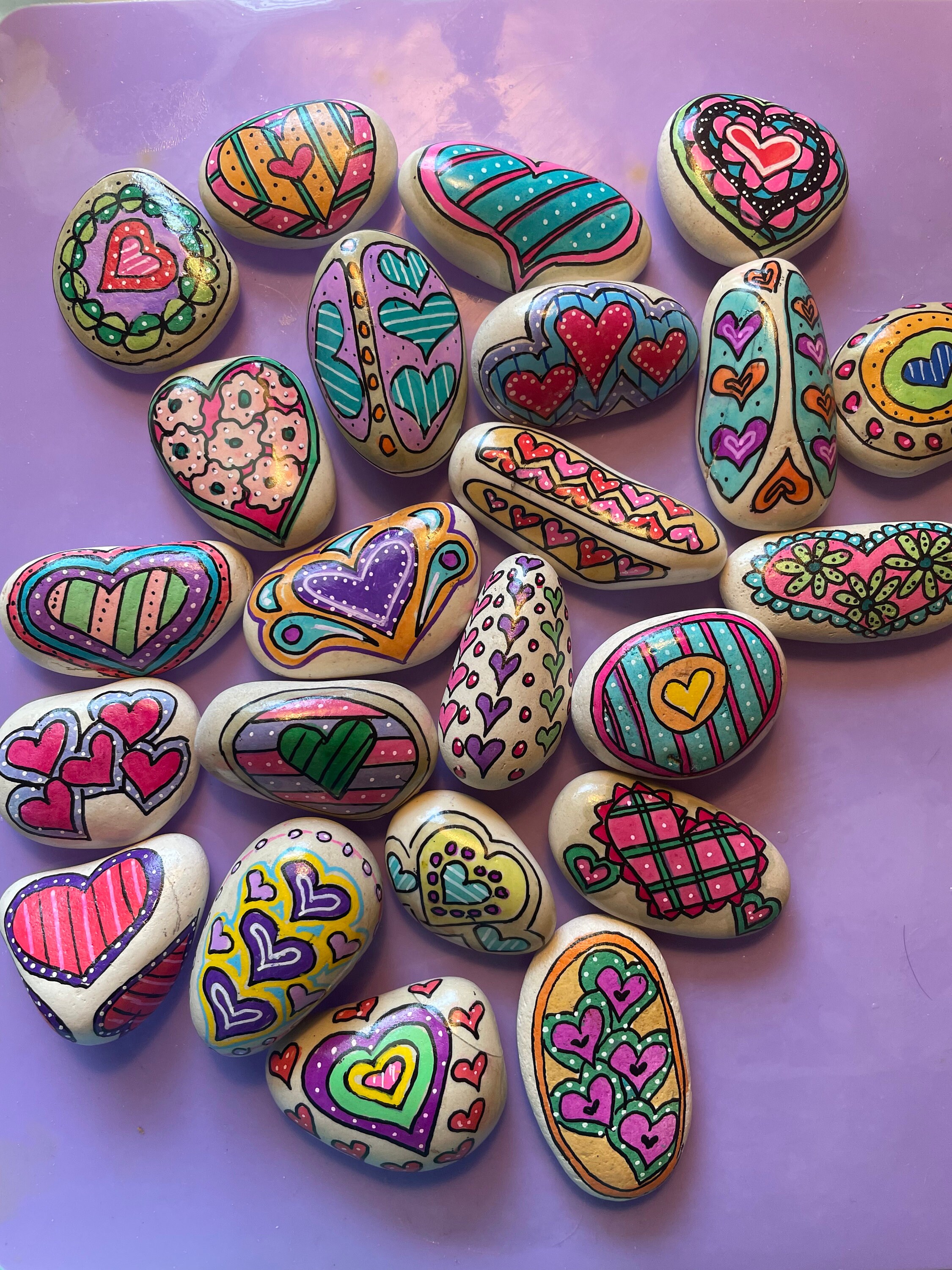 Assortment of Painted Rocks Valentine's Rocks Hand - Etsy