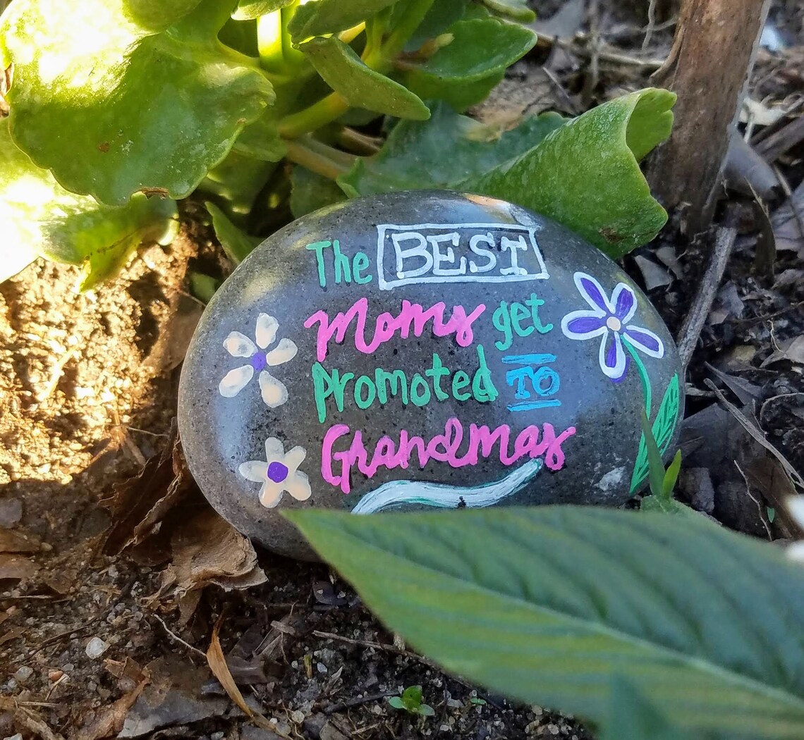 Best Grandma Rock Hand-painted for Grandma Mother's | Etsy