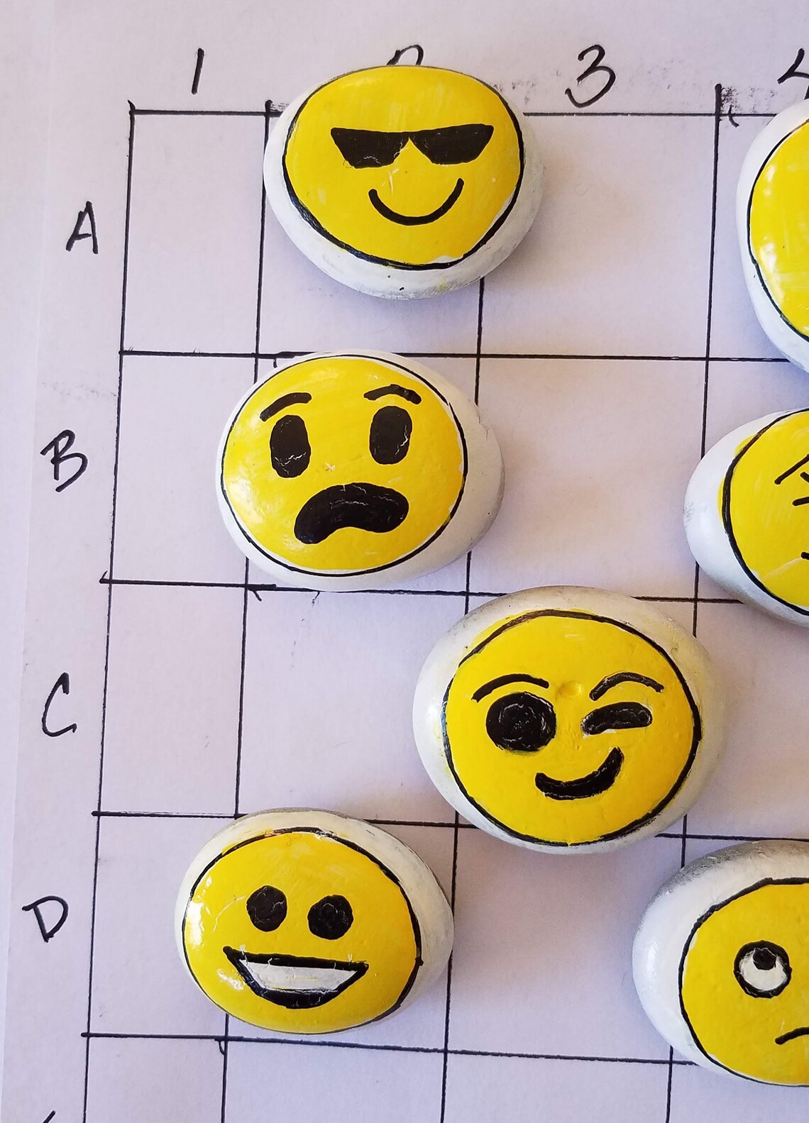 Hand-painted rock emoji's hand-painted refrigerator | Etsy