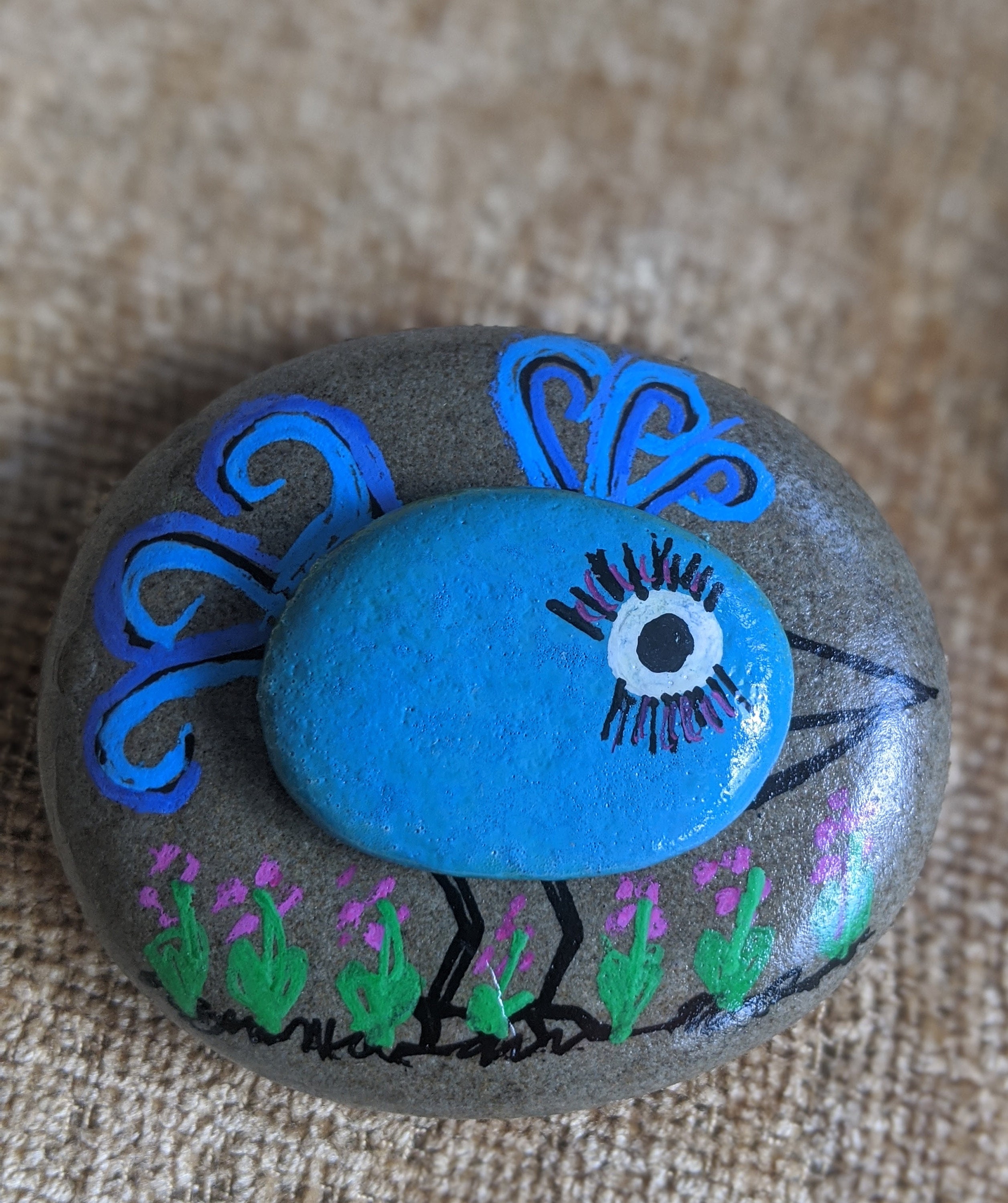 Colorful Bird Rocks Hand Painted Garden Stones Adorable | Etsy