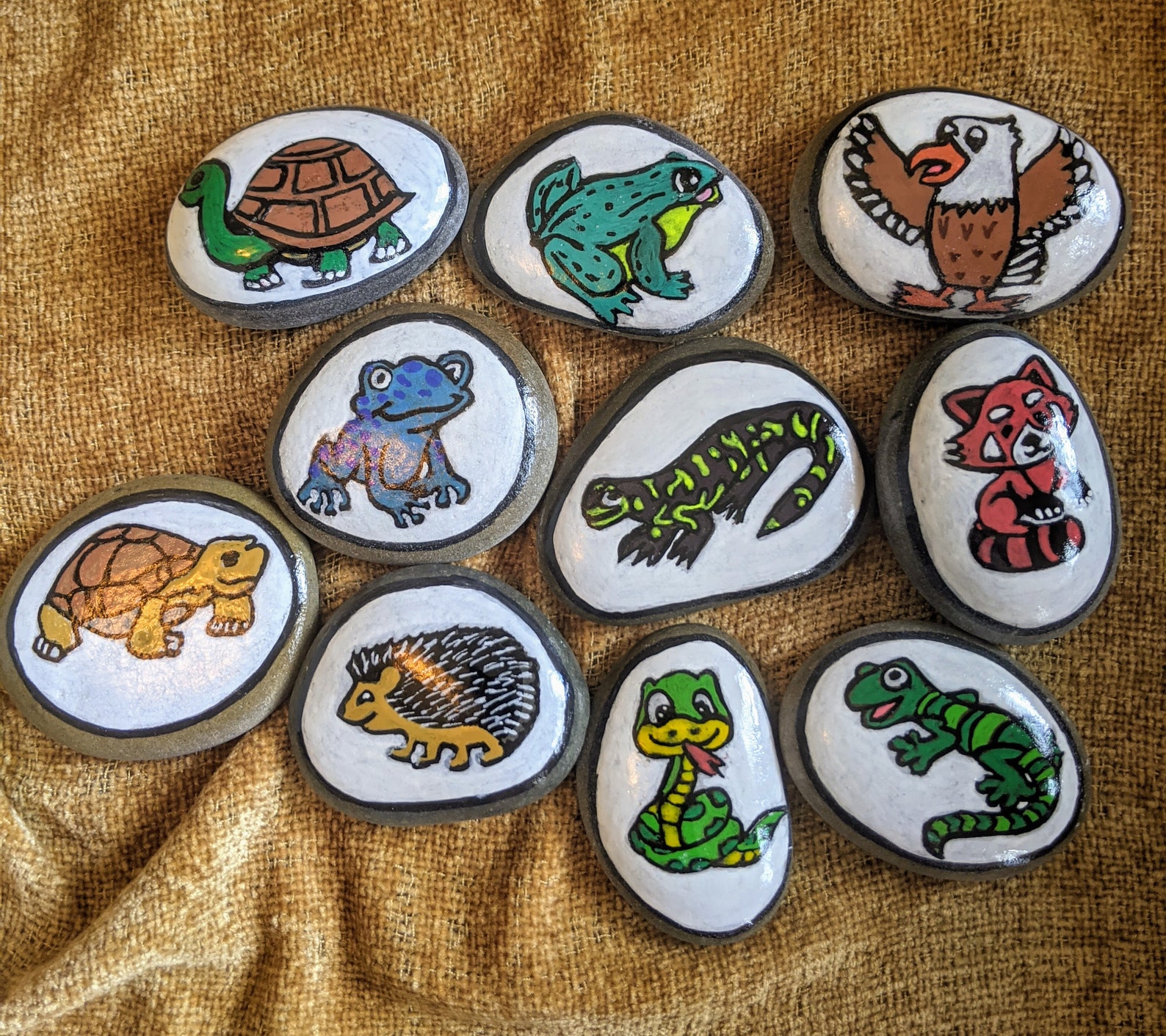 Zoo Animal Story Stones Painted Rocks Montessori Tactile | Etsy