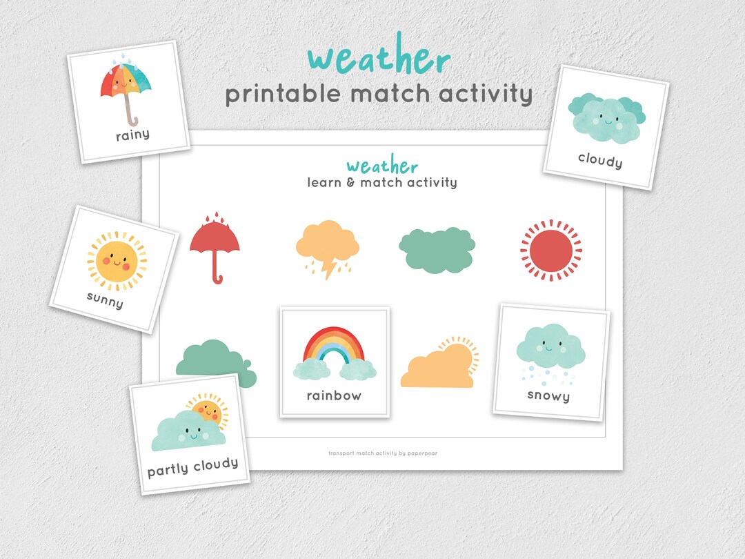 Weather Match Activity Printable - Educational Kids Activity ...