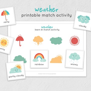 Weather Match Activity Printable - Educational Kids Activity ...