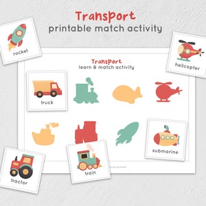 Transport Match Activity Printable - Educational Kids Activity ...