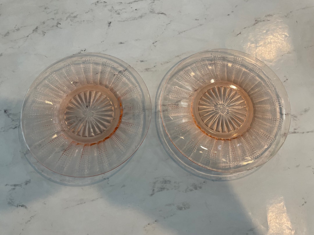 Antique Pink Depression Glass Saucers Set of 2 - Etsy