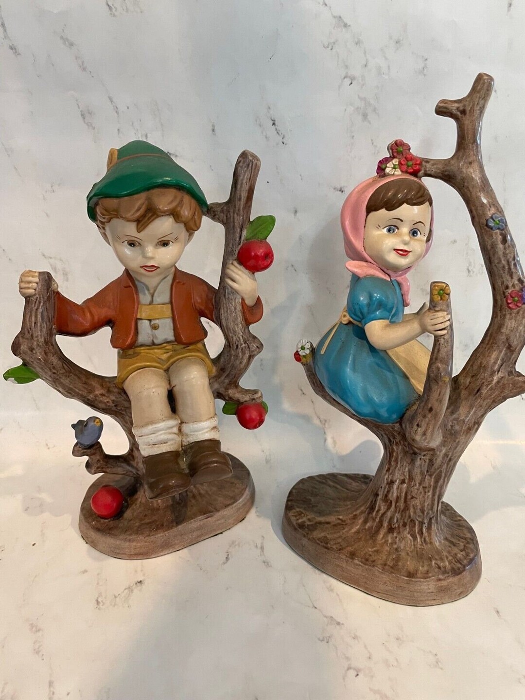 Vintage Apple Tree Boy and Girl - Etsy