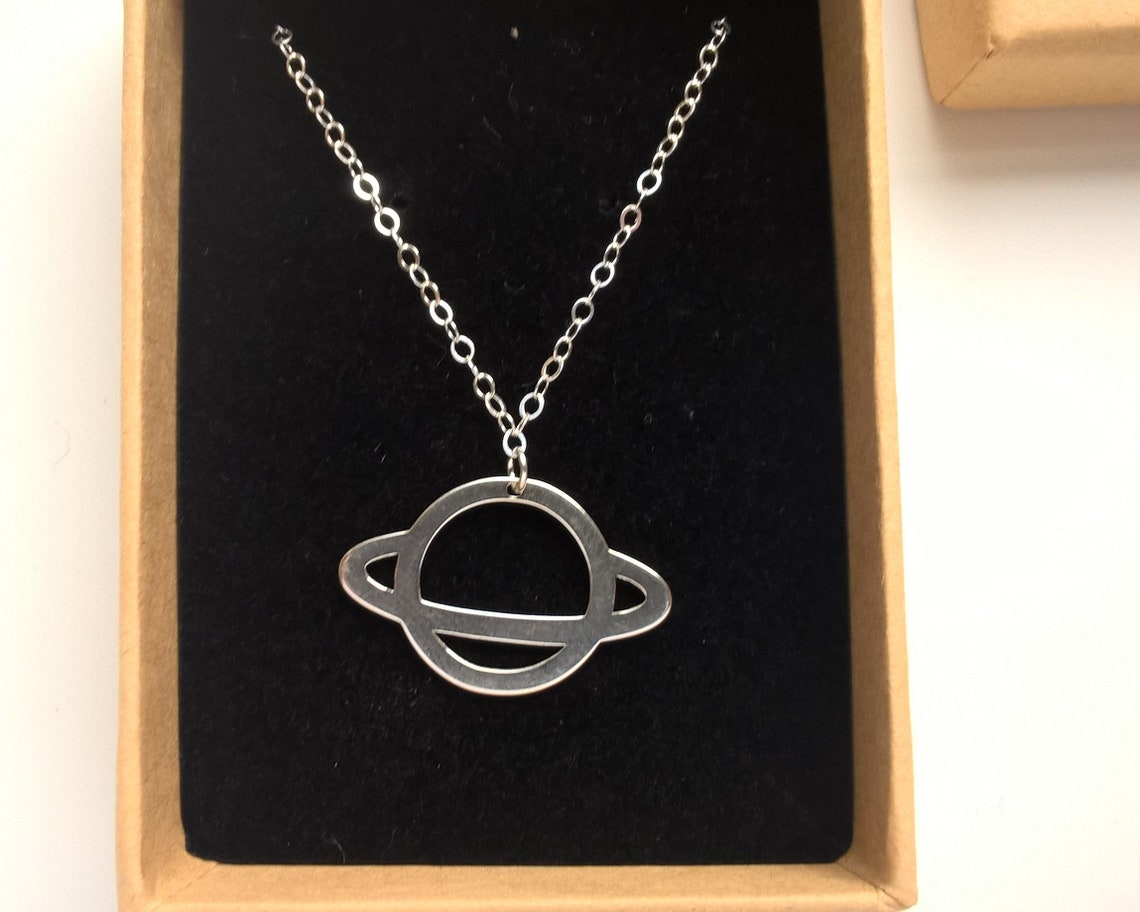 Saturn Necklace Saturn Pendant Planet Necklace Planet - Etsy