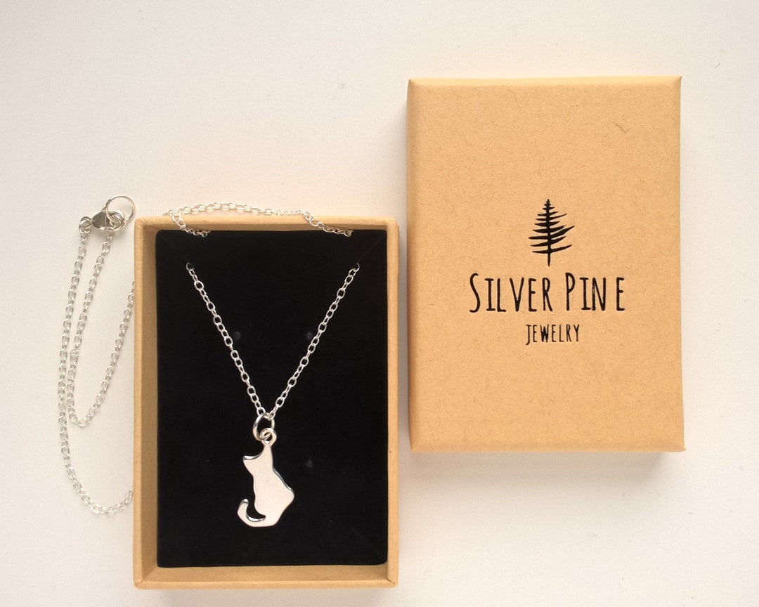 Sterling Silver Cat Necklace, Cat Pendant, Dainty Animal Necklace, Pet ...