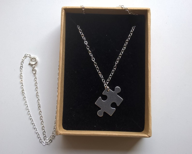 Puzzle Piece Necklace Sterling Silver Necklace Jigsaw | Etsy