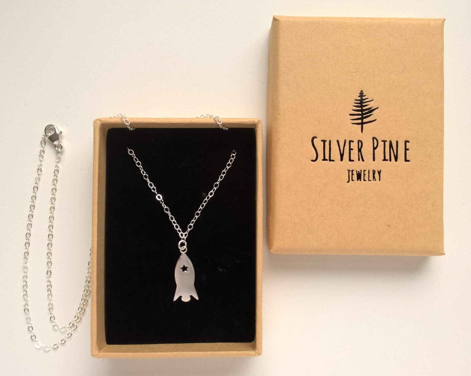 Sterling Silver Rocket Pendant Necklace Spaceship Necklace | Etsy