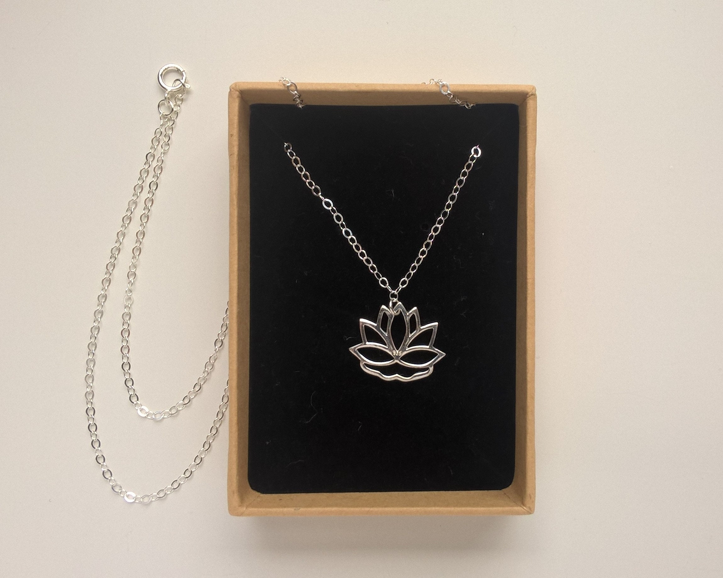 Sterling Silver Lotus Necklace Lotus Flower Pendant Necklace - Etsy UK