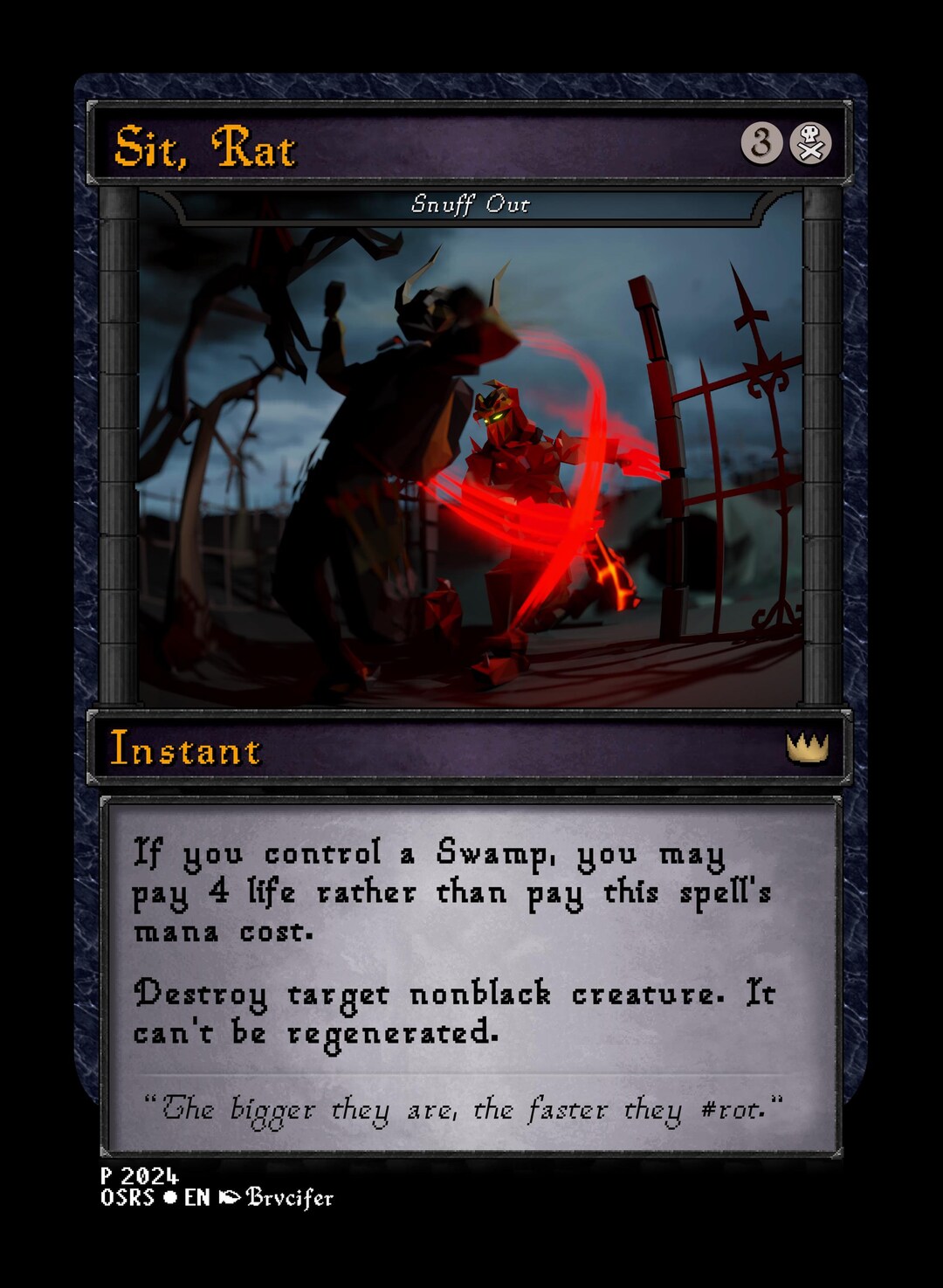 OSRS Sit, Rat (snuff Out) Original Art Playtest Card by Brvcifer - Etsy