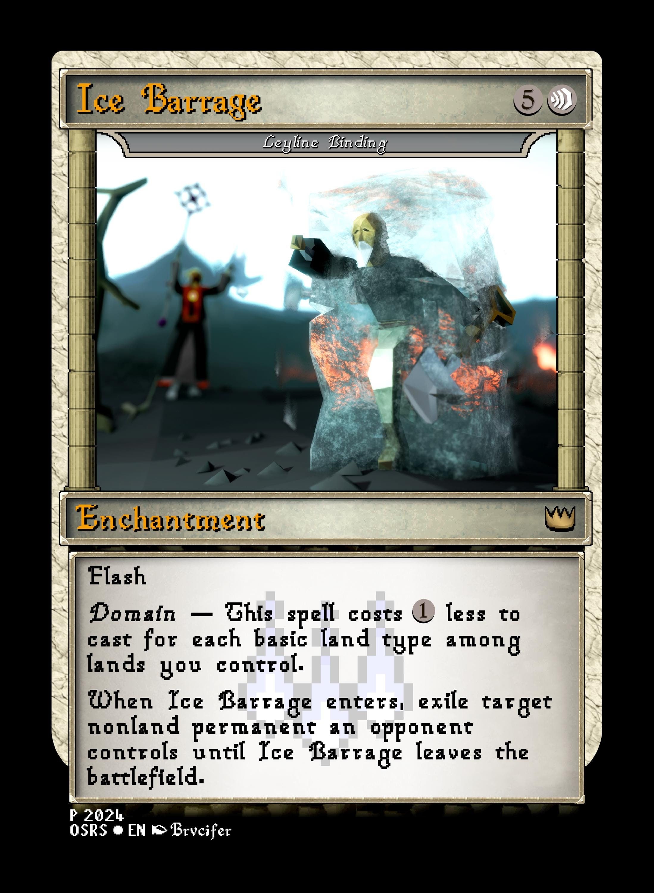 OSRS Ice Barrage (leyline Binding) - Original Art OSRS Mtg Proxy Card ...