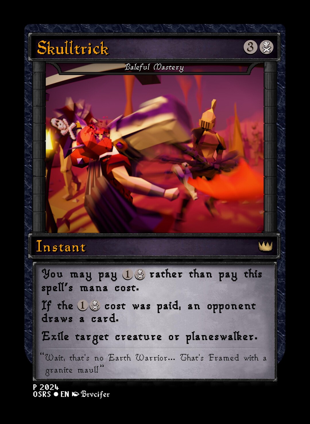 OSRS Skulltrick (baleful Mastery) Original Art Playtest Card by ...