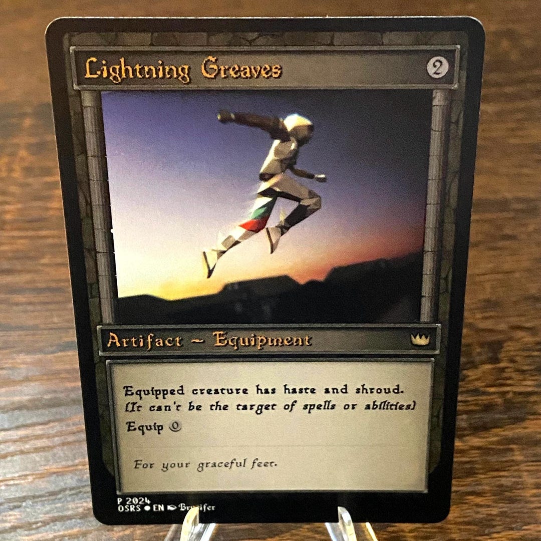 OSRS Lightning Greaves Original Art OSRS Mtg Proxy Card by Brvcifer - Etsy