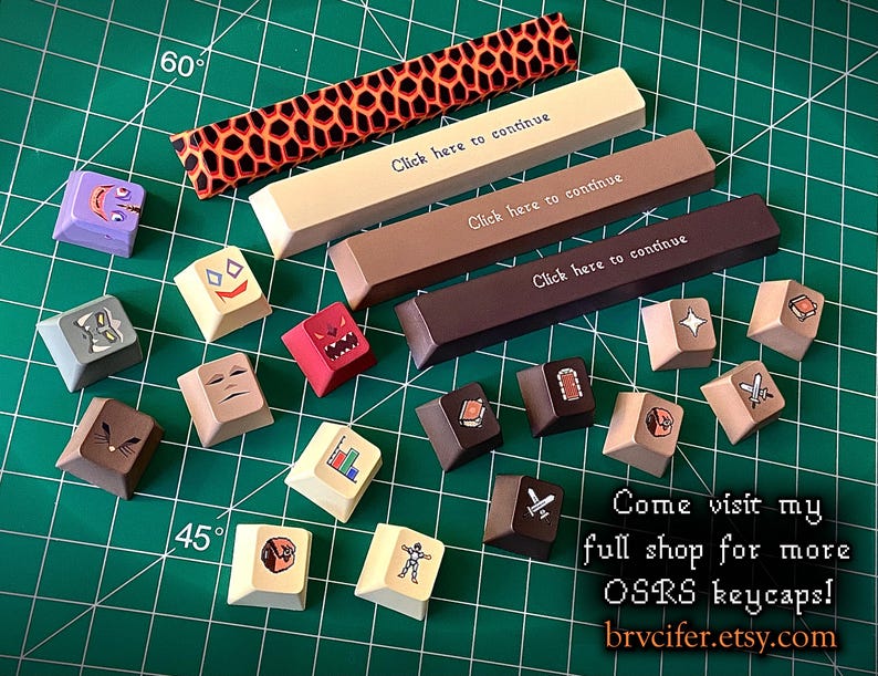 OSRS "click Here to Continue" Space Bar 6.25u, Custom Runescape Keycap ...