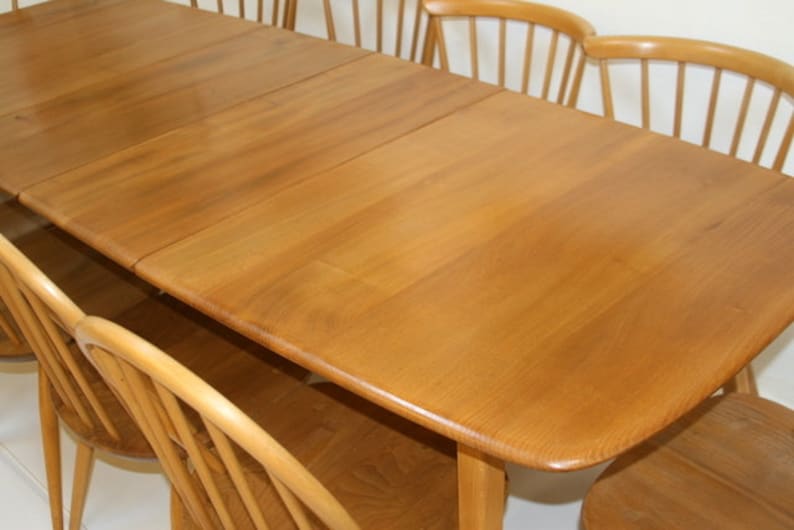 Ercol Grand Windsor Extending Dining Table: Mid-century Modern Elm ...
