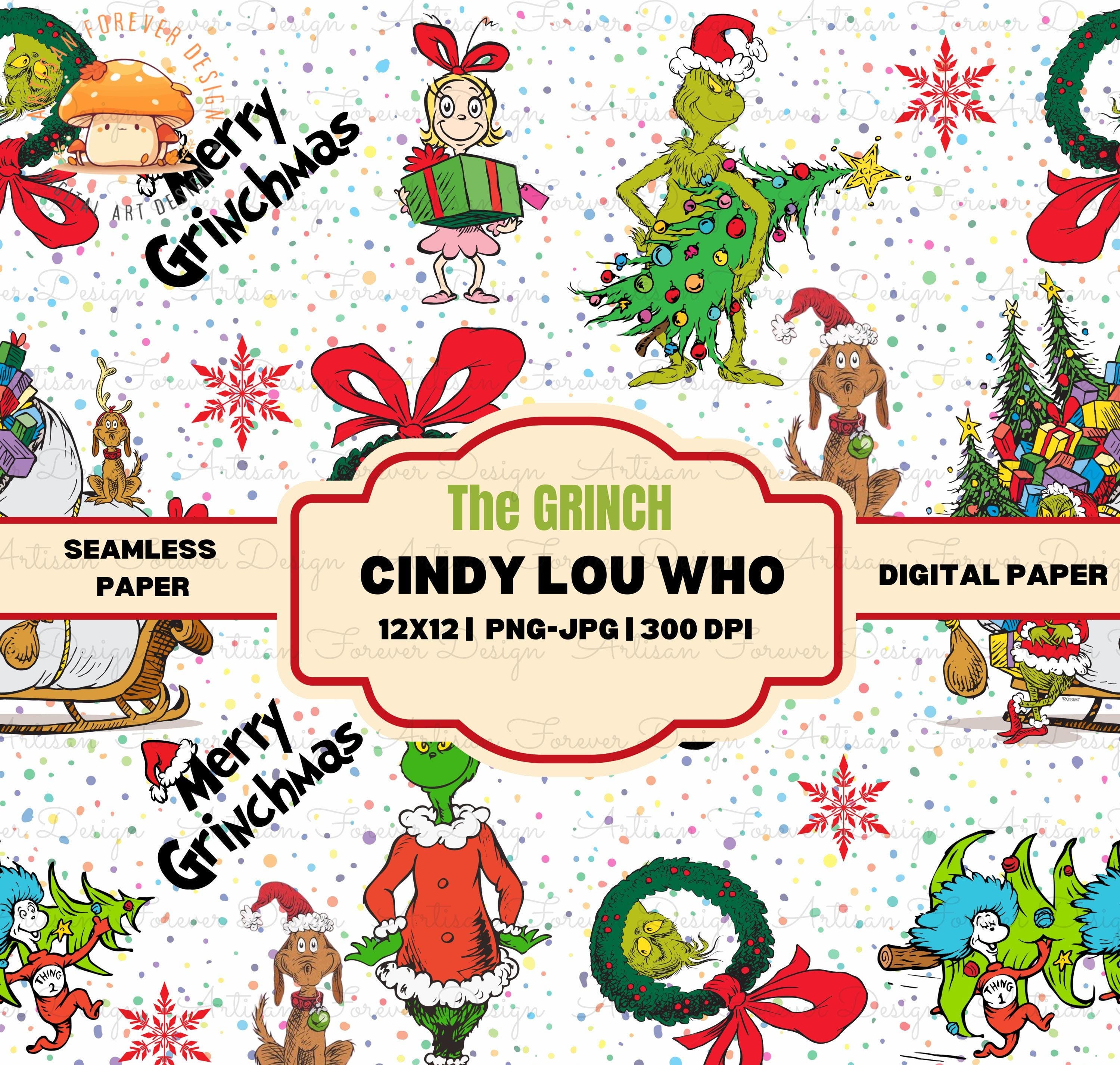 Grinch Cindy Lou Who Christmas Digital Paper | Printable Patterns for ...