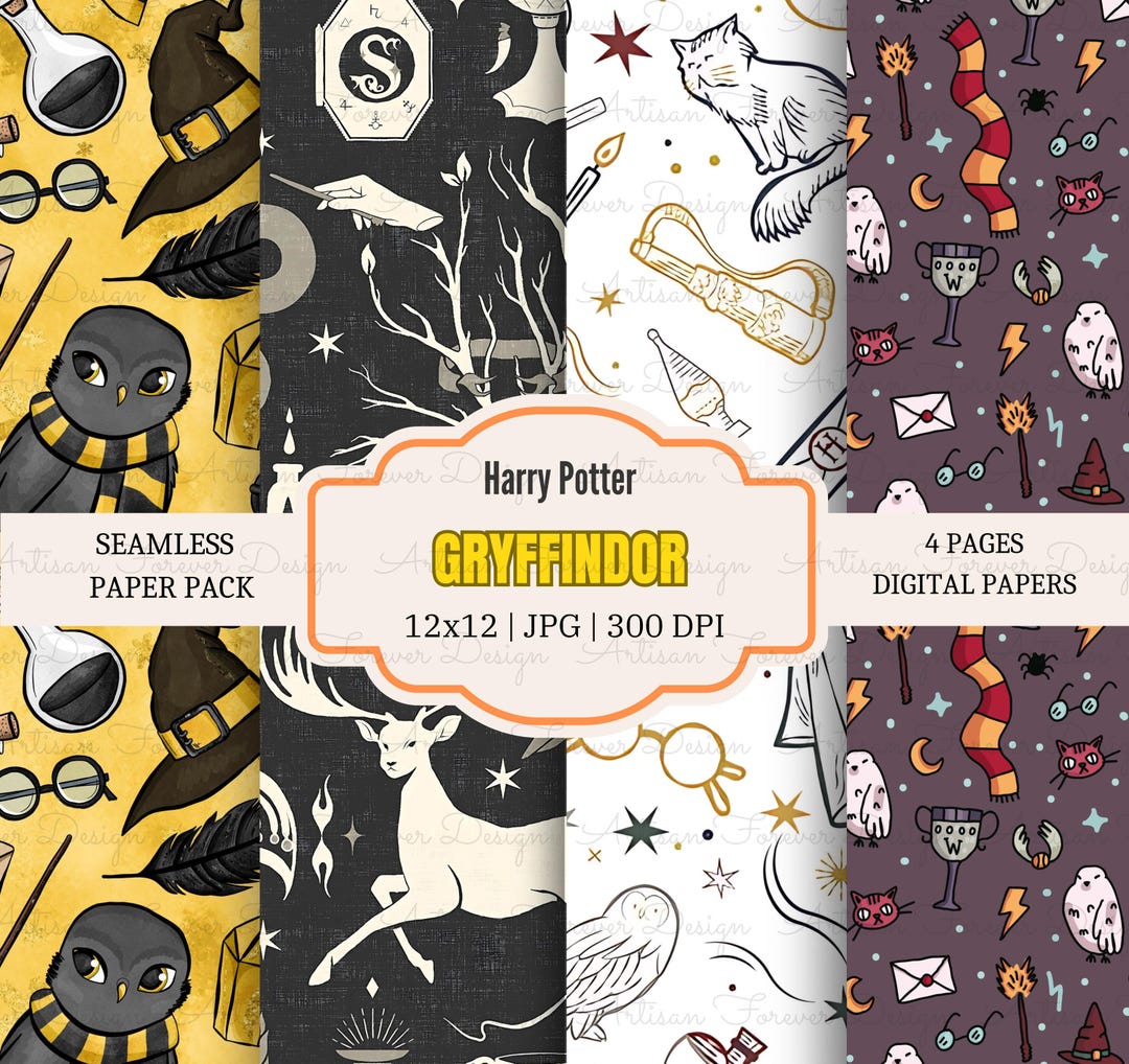 Harry Potter Digital Paper Pack: Wizard School DIY (digital Download ...