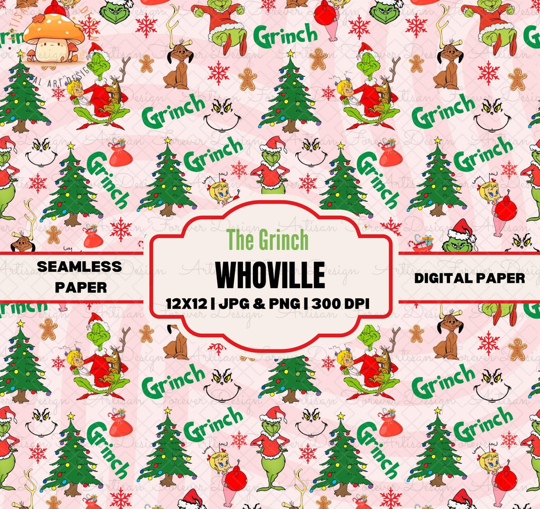 Grinch Whoville Christmas Seamless Pattern | Whoville Patterns for ...