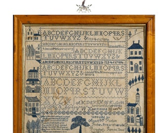 Ann Mcfarlan Reproduction Sampler 1827 Blue Pattern PDF | Etsy