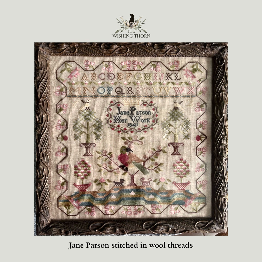 Jane Parson 1841 Sampler Reproduction PDF Chart, Cross Stitch Pattern ...