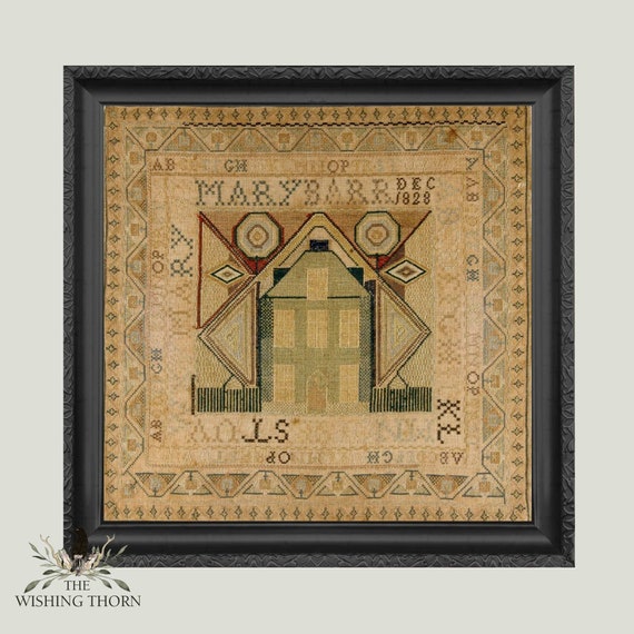 Mary Barr Reproduction Sampler 1828 Modern Sampler Pattern - Etsy