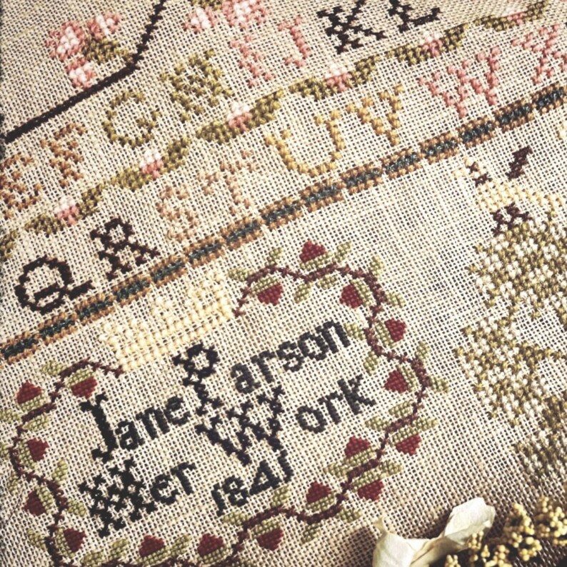 Jane Parson 1841 Sampler Reproduction PDF Chart Cross Stitch - Etsy