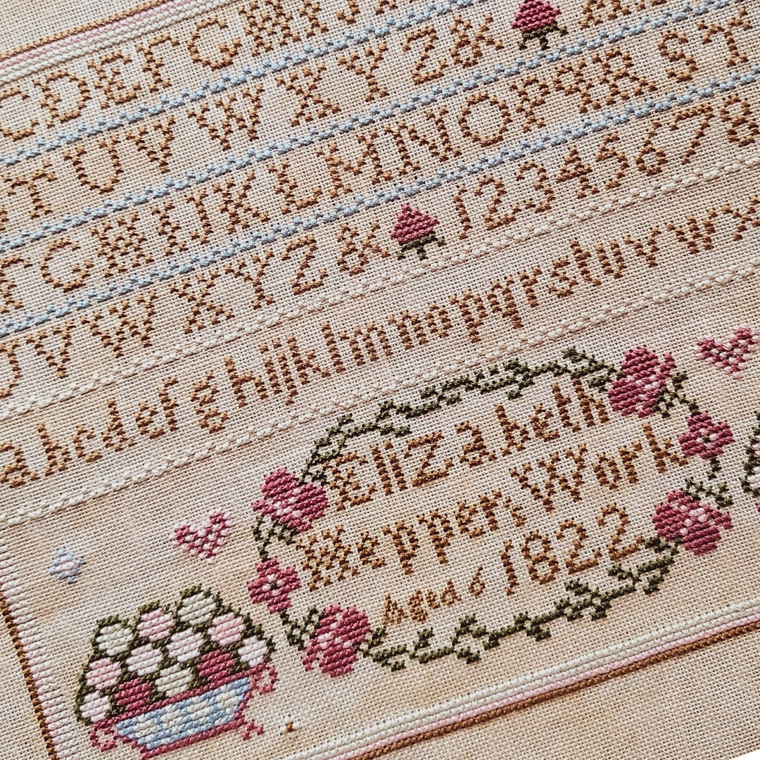 Elizabeth Hepper 1822 Sampler Cross Stitch Pattern, Counted Thread ...
