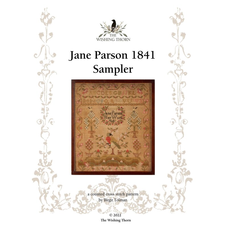 Jane Parson 1841 Sampler Reproduction PDF Chart Cross Stitch - Etsy