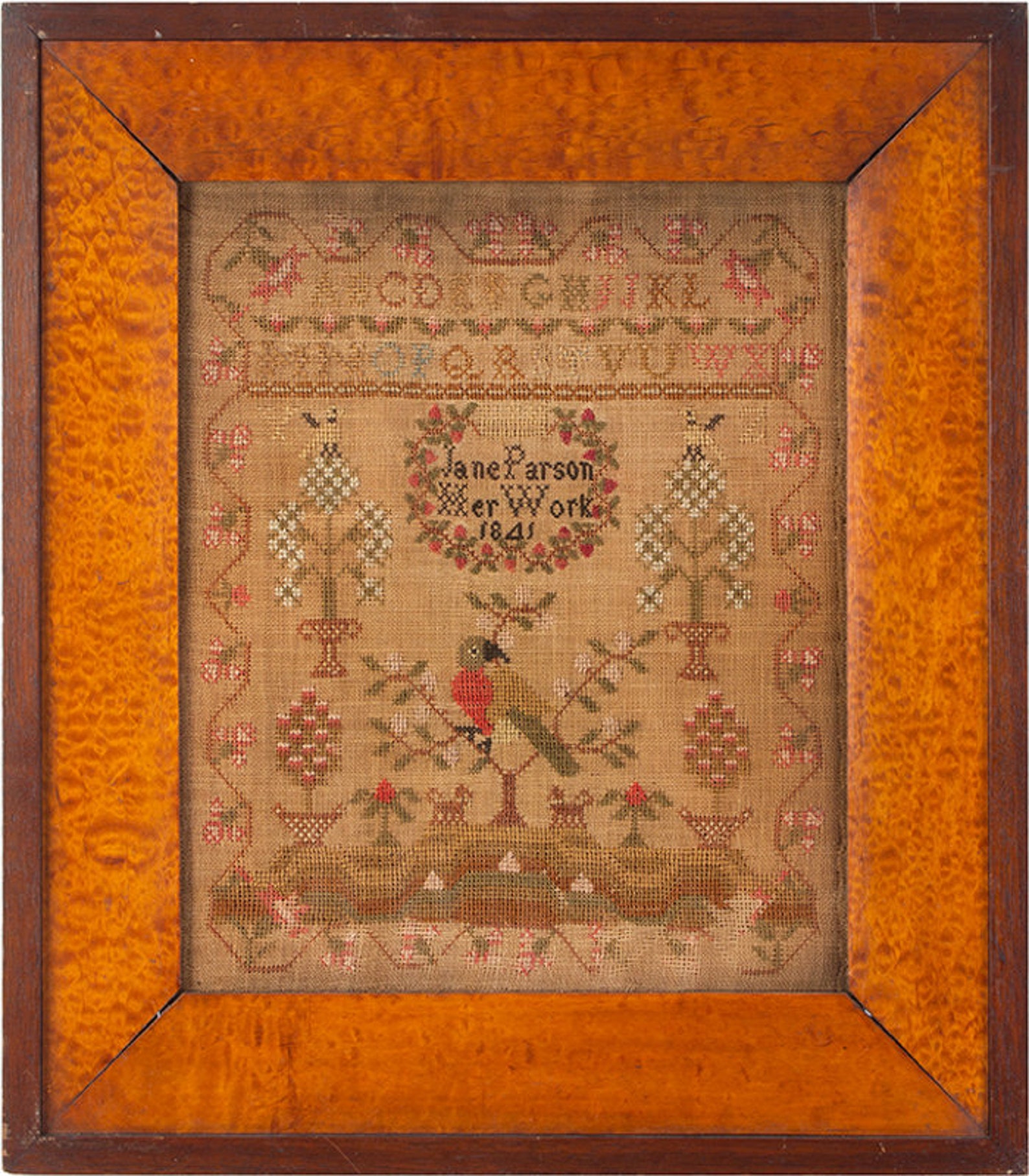 Jane Parson 1841 Sampler Reproduction PDF Chart, Cross Stitch Pattern ...