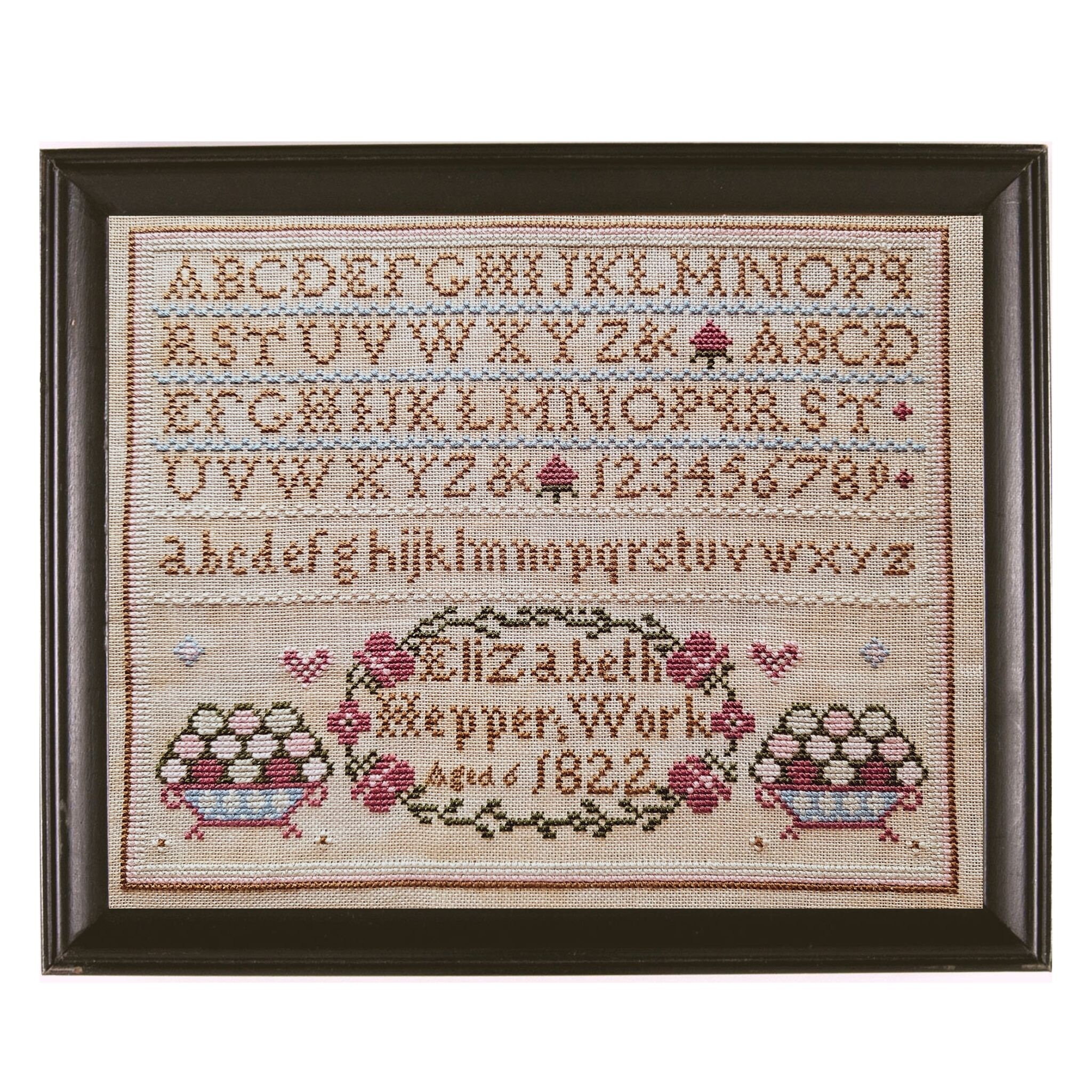 Elizabeth Hepper 1822 Sampler Cross Stitch Pattern, Counted Thread ...