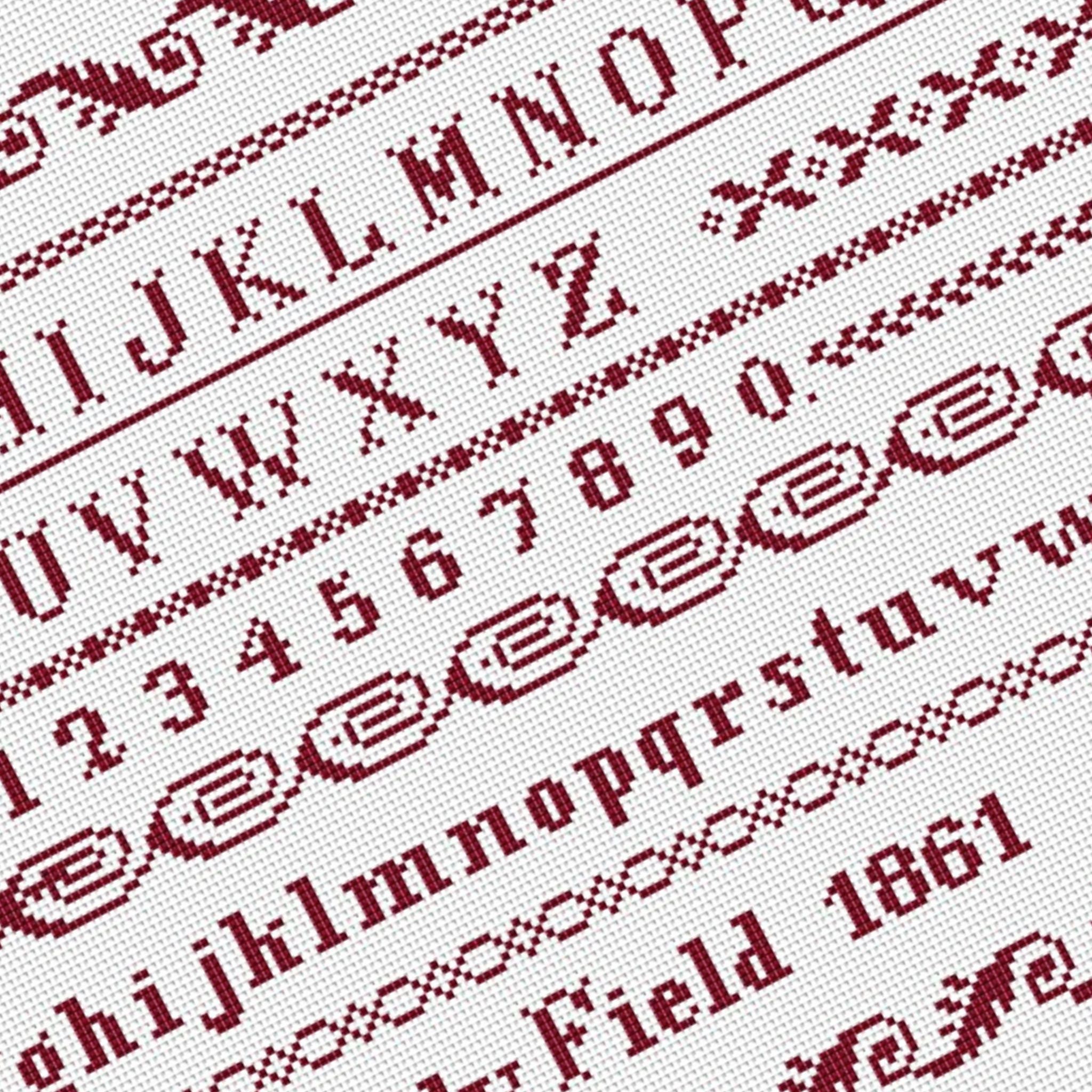 Emily Field 1861 Redwork Sampler Cross Stitch Pattern PDF - Etsy