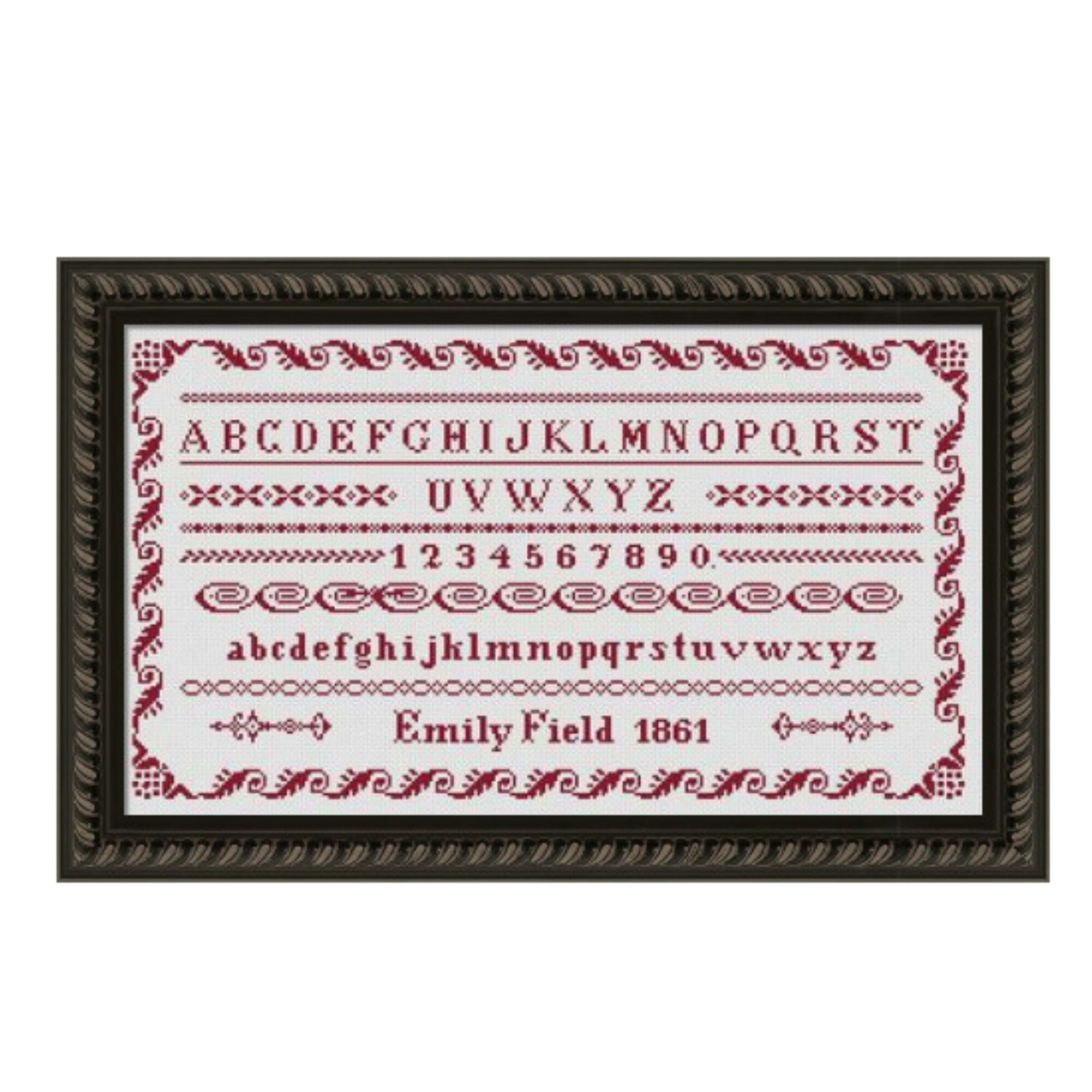 Emily Field 1861 Redwork Sampler Cross Stitch Pattern PDF - Etsy