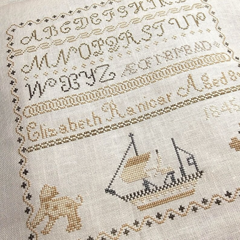 Elizabeth Ranicar 1845 Sampler Reproduction Cross Stitch - Etsy