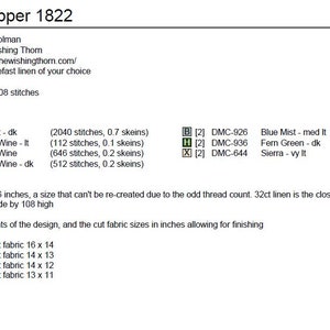 Elizabeth Hepper 1822 Sampler Cross Stitch Pattern, Counted Thread ...