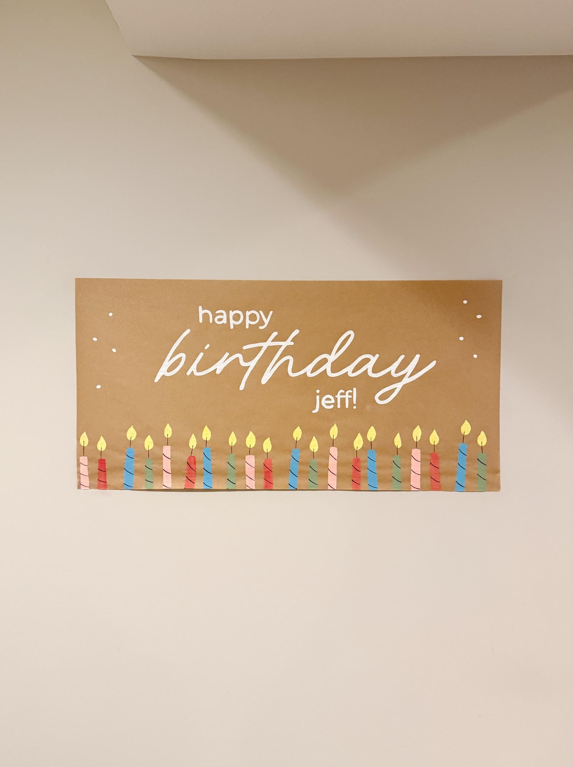 CUSTOM Hand Painted Brown Paper Birthday Banner - Etsy
