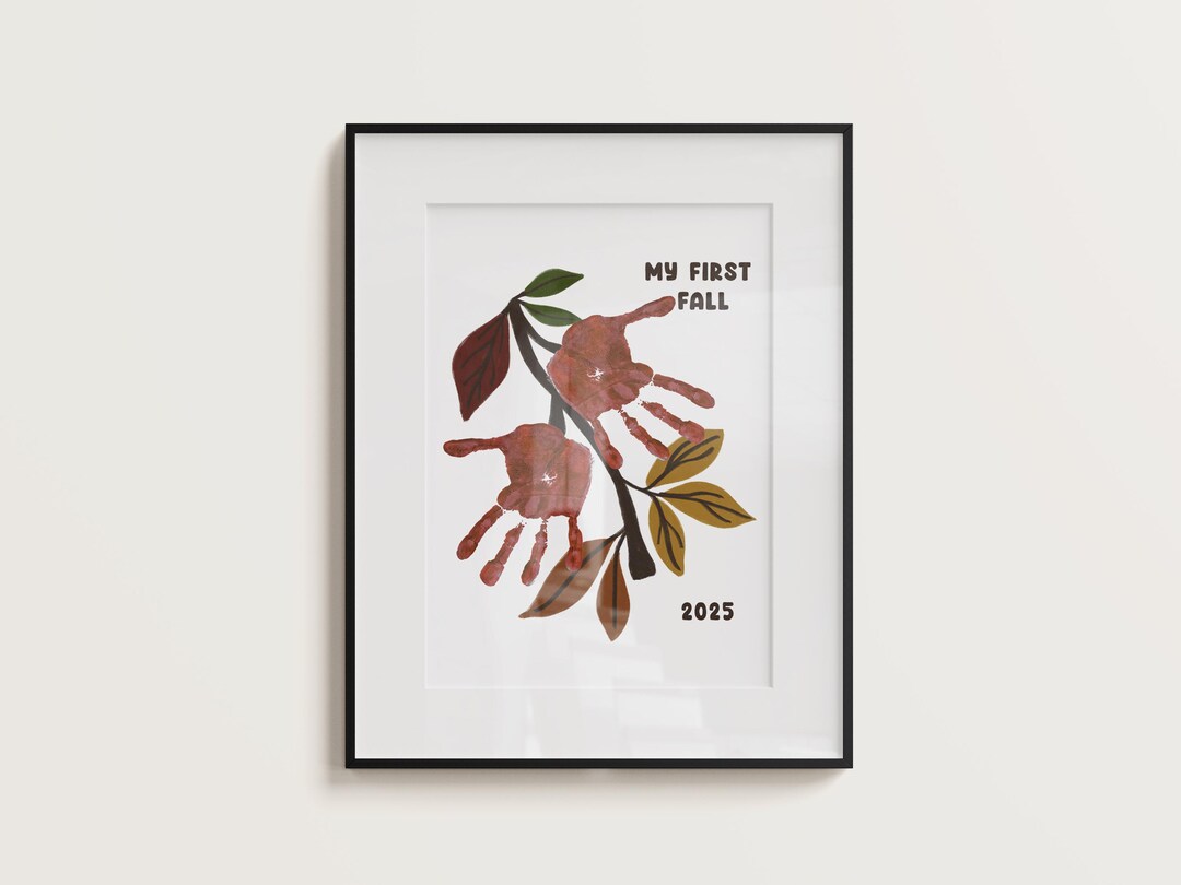 My First Fall Handprint Kids Art for Autumn | Printable Instant Digital ...