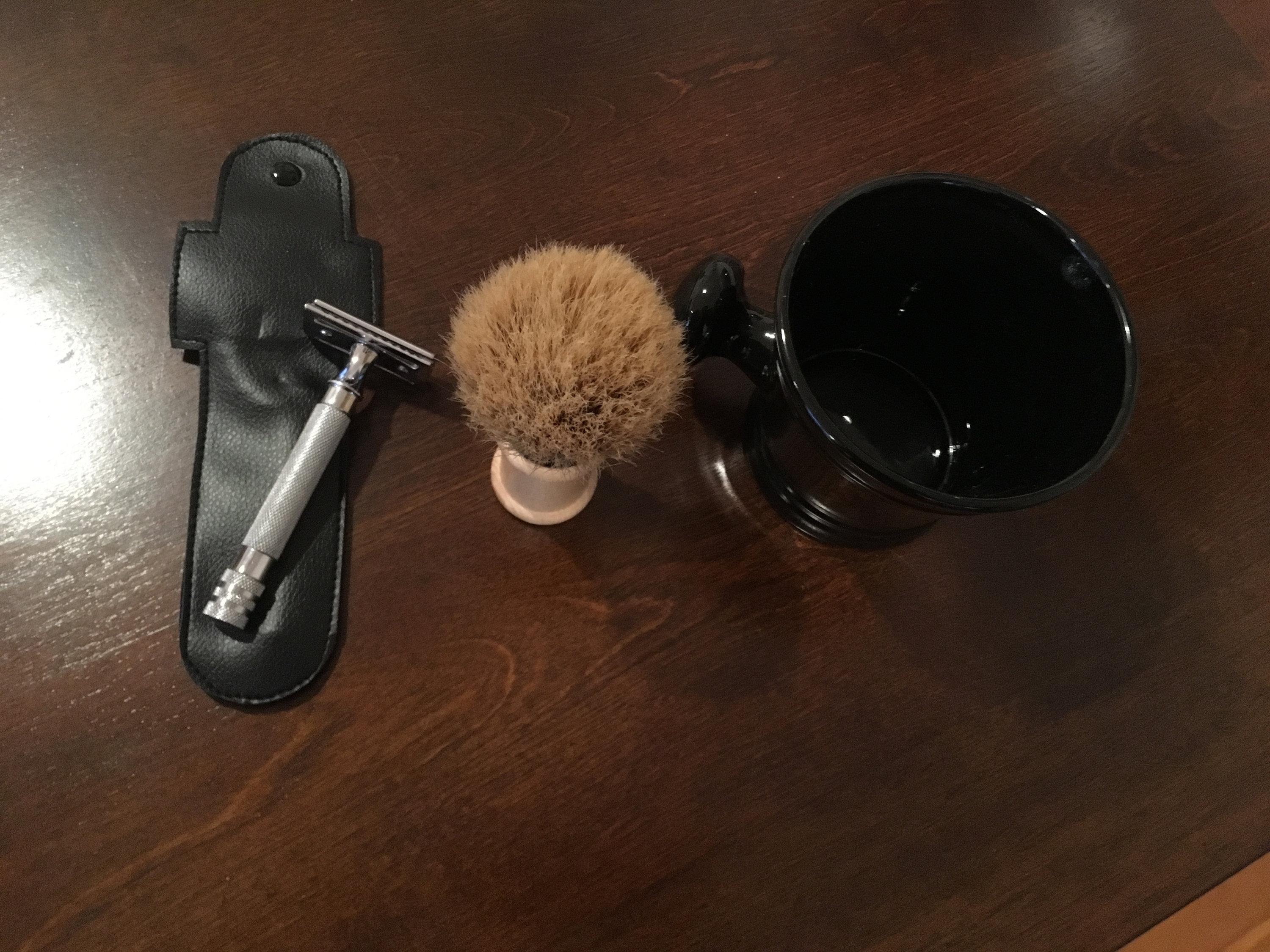 Classic Samurai Shaving Gift Set (metal Razor, Wood Brush, Porcelain ...