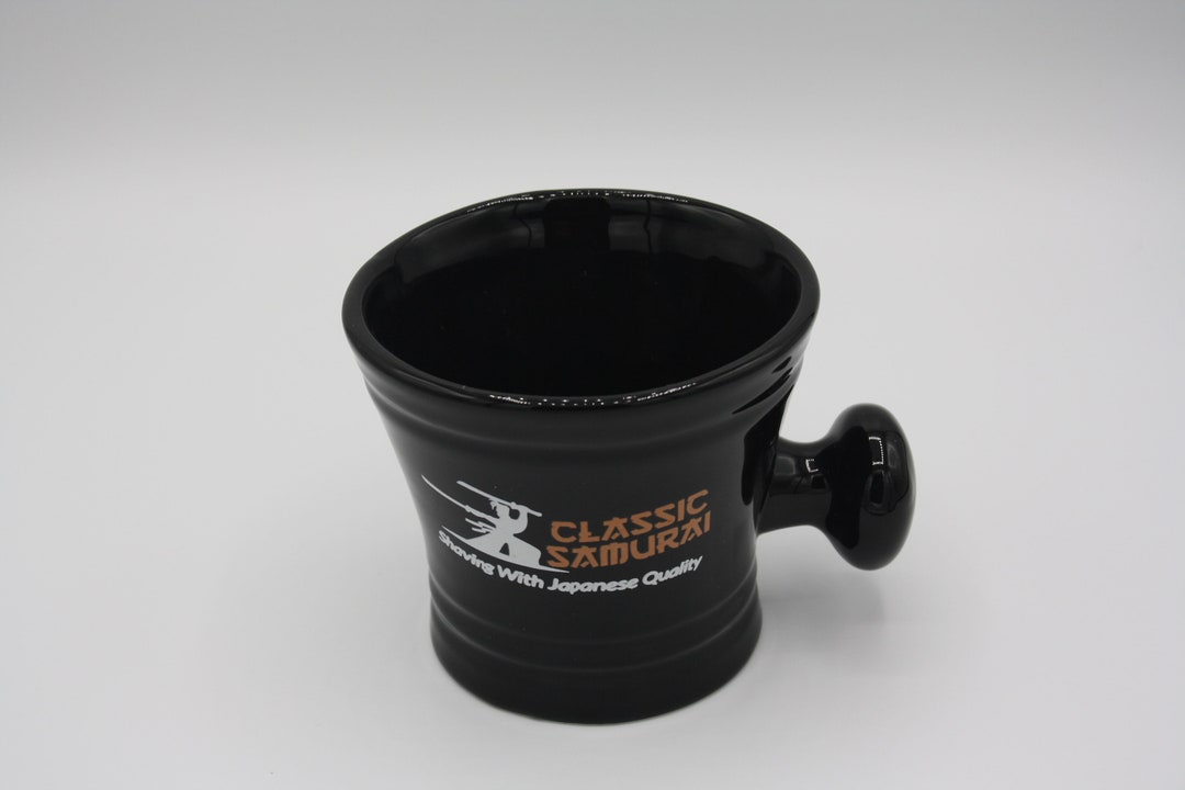 Classic Samurai Deluxe Porcelain Shaving Mug With Handle, Black - Etsy